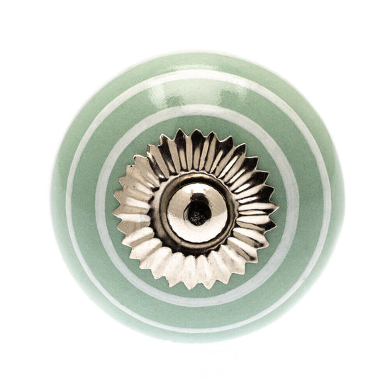 Ceramic Door Knobs Eau de Nil with White Stripes – MANGOTREEKNOBS