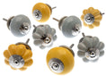 Ceramic Door Knobs Saffron and Slate Mixed Set of 8 – Mango Tree Knobs
